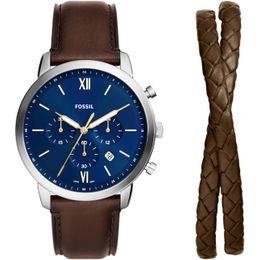 Fossil Damen Chronograph "Neutra", braun, Armbanduhren, Quarzuhr, Armbanduhr, Herrenuhr,Stoppfunktion, Geschenkidee, Datum