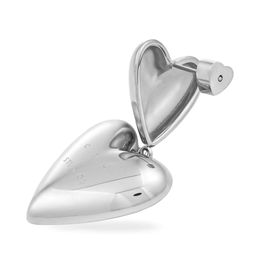 Damen Paar Ohrh&auml;nger "Schmuck Geschenk Edelstahl Ohrring Puffy Hearts", Edelstahl, silber, Copenhagen Studios, Edelstahl, Ohrringe
