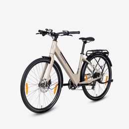 E-Bike SAXONETTE "SAXONETTE E-BIKE Cityrad URBANA" Gr. 45, earth gelb matt, erdgelb, Elektrofahrr&auml;der, 45cm, 28 Zoll (71,12cm), (mit integr. Akku), Elektrofahrrad f&uuml;r Alltag und Einkauf