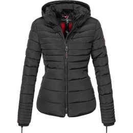 Marikoo Damen Winterjacke "Amber", schwarz, Gr. XXL, kontrastfarbene Details, Obermaterial: 100% Polyester; Futter: 100% Polyester; Wattierung: 100%