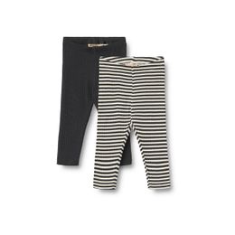 Wheat Jungen Leggings "Wheat 2 Leggings Jules"navy rib stripe, Gr. 80, kariert, 100% Baumwolle, Hosen
