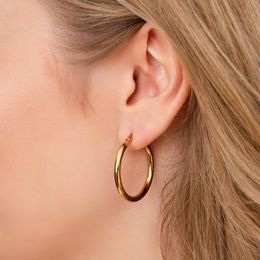 Adelia&acute;s ADELIA ́S Damen Paar Creolen "Ohrringe &ndash; Creole aus Edelstahl"gold, Edelstahl, Ohrringe, Perfekt als Geschenk zum Geburtstag