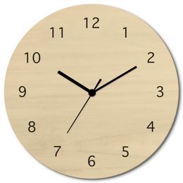 Wanduhr Artland, B:30cm H:30cm T:0,6cm, beige, Wohnzimmer, Wanduhren, "Ewige Einfachheit", wahlweise mit Quarz- oder Funkuhrwerk, lautlos ohne