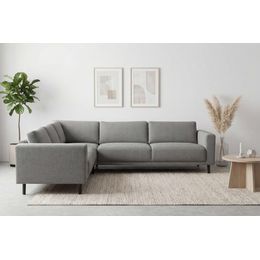 Ecksofa Home Affaire "Sveeva, L-Form, B.288 cm, schwarze Metallf&uuml;&szlig;e", taupe, B:288cm H:78cm T:243cm, 100% PES, Sofas, Ecksofa, langlebiger Webstoff, mit Wellenunterfederung, viele Farben