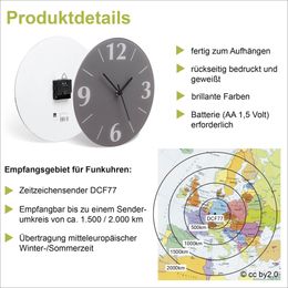 Wanduhr Artland, T:1,8cm, blau, Wohnzimmer, Wanduhren, "Holstein-Kuh mit gewaltiger Zunge", wahlweise mit Quarz- oder Funkuhrwerk, lautlos ohne