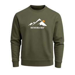 Neverless Sweatshirt 'Minimalistic Mountain' male Green size XS