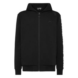 Plein Sport Zip-Up Hoodie male Black size 4XL