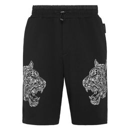 Plein Sport Pants 'Tiger' male Black size 4XL