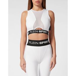 Plein Sport Sporttop Damen Gr&ouml;&szlig;e L wei&szlig;