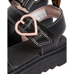Dr. Martens Kinder Plateausandale "Marlowe Kinder", Gr. 31, schwarz, Leder, gl&auml;nzend, Schuhe, Plateausandale, Sommerschuh mit Herzchen Applikation