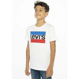 LEVI'S KIDS Jungen T-Shirt "LVB SPORTSWEAR LOGO TEE", wei&szlig;, Gr. 6, bedruckt, Single Jersey, Obermaterial: 100% Baumwolle, Shirts, for BOYS