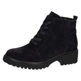 Waldl&auml;ufer WALDL&Auml;UFER Damen Schn&uuml;rboots "H-LUISE", Gr. 4, blau, Veloursleder, unifarben, Schuhe, Stiefelette, Blockabsatz, in bequemer Schuhweite G (= weit)