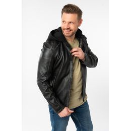 Mauritius Herren Lederjacke "MMHayato 2 SF", schwarz, Gr. M, used, Obermaterial: 100% Schafsleder. Besatz: 55% Baumwolle, 45% Polyester. Futter: 100%