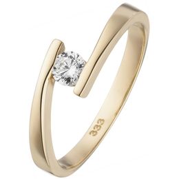 Jobo Damen Fingerring, 52, Gelbgold 333, gold, Gelbgold 333, Fingerringe, 333 Gold mit 1 Zirkonia