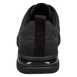 Bugatti Herren Keilsneaker, Gr. 45, schwarz, Lederimitat, unifarben, Schuhe, Freizeitschuh, Halbschuh, Schn&uuml;rschuh mit seitlichem Logo-Icon