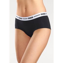Puma Damen Panty "Puma WOMEN MINI SHORT 2P PACK", Gr. M, schwarz, Obermaterial: 57% Baumwolle, 38% Modal, 5% Elasthan, bedruckt, unifarben,
