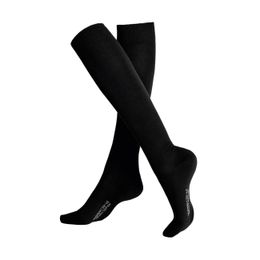 Hudson Damen Kniestr&uuml;mpfe "Kniestrumpf Relax Cotton", Gr. 39, schwarz, Obermaterial: 97% Baumwolle CO. 3% Elasthan EL., Socken