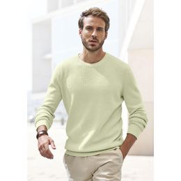 John Devin Herren Strickpullover "bis Gr&ouml;&szlig;e 5XL", gr&uuml;n, Gr. S, unifarben, Strick, Obermaterial: 50% Baumwolle, 50% Polyacryl, Pullover, Pullover in