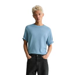 Marc O'Polo Herren T-Shirt "aus softer Slub-Jersey-Qualit&auml;t", blau, Basic, Gr. L, MARC O'POLO DENIM, unifarben, Obermaterial: 100% Baumwolle, Shirts