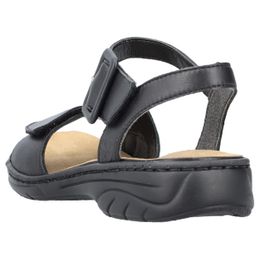 Rieker Damen Sandale, Gr. 36, schwarz, Leder, Schuhe, Sommerschuh, Sandalette, Klettschuh, mit Klettverschluss