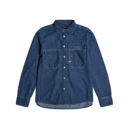 G-Star Raw G-star Button Up Shirt 'pleated zip' male Blue size S