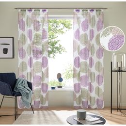 Gardine OTTO HOME, B:140cm H:145cm, beige, Voile, Polyester, Wohnzimmer, Gardinen, "Belem", 1 bzw. 2 Schals, Vorhang, Fertiggardine, Kreise