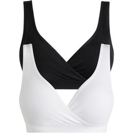 bonprix Damen Still-BH, schwarz, Gr. XL, Obermaterial: 93% Polyamid, 7% Elasthan, BHs, im praktischen 2er-Pack, nahtloses Design, mit Elasthan-Anteil