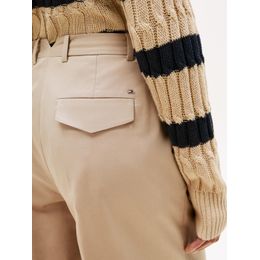Tommy Hilfiger Damen Chinohose "COTTON WIDE LEG ANKLE CHINO PANT", beige, Gr. 40, unifarben, Web, Obermaterial: 65% Baumwolle, 33% Lyocell, 2%