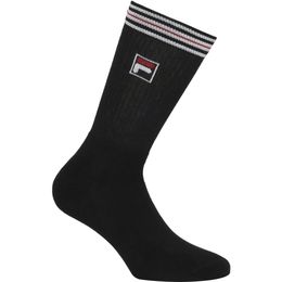 Fila Herren Sportsocken "UNISEX TOP QUALITY FULL TERRY VINTAGE SOCKS", Gr. 43, schwarz, Baumwollmischung, unifarben, Socken, sportliches Design mit
