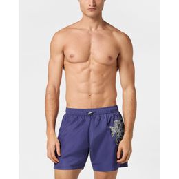 Philipp Plein Herren Badeshorts "Dragon", lila, Gr. S, Obermaterial: 100% Polyester, Badehosen