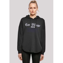 F4NT4STIC Damen Kapuzenpullover "East Village Manhatten OVERSIZE HOODIE", schwarz, Gr. XS, Obermaterial: 100% Baumwolle, Pullover, Print