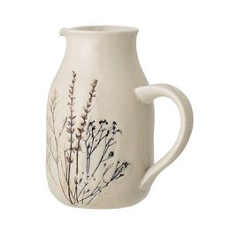 Bloomingville Krug Bea aus Steingut 1500 ml, &Oslash; 12 cm, H&ouml;he 19,5 cm, natur skandinavische Deko Online Shop