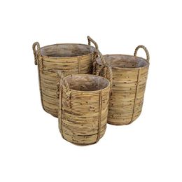 HSM Collection Korbset Kika Rattan 3er Natur skandinavische Deko Online Shop