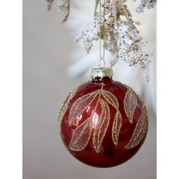 Chic Antique Rote Weihnachtskugel aus Glas Model 3 skandinavische Deko Online Shop