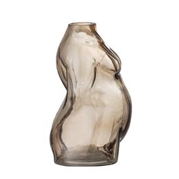 Bloomingville Vase Evie aus Glas L15xH19xW11,5 cm, braun skandinavische Deko Online Shop