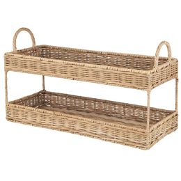 IB Laursen Tablett mit 2 Etagen aus Rattan 44 x 19 x 26.5 cm skandinavische Deko Online Shop