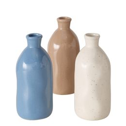 Boltze Vase Mylana, 3er Set Beige, Blau, Braun skandinavische Deko Online Shop