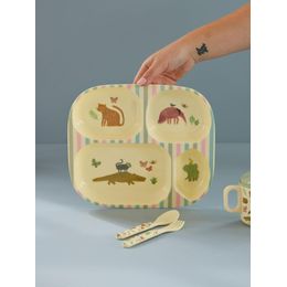 Rice Melamin Kinderteller mit 4er Einteilung Sweet Jungle Print 24 x 21 cm skandinavische Deko Online Shop