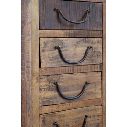 Chic Antique Grimaud Schmale Vintage Kommode mit 8 Schubladen | Recyclingholz 30 x 25 x 95 cm skandinavische Deko Online Shop
