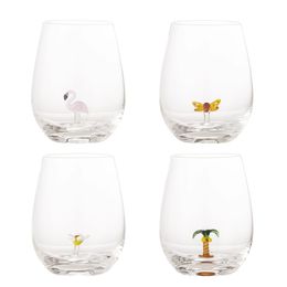 Bloomingville Misa Trinkglas, 4er Set &Oslash; 9xH12 cm, Set 1 skandinavische Deko Online Shop
