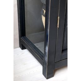 Chic Antique Vitrinenschrank mit Glast&uuml;ren und Regalb&ouml;den H170/L97/B41 cm skandinavische Deko Online Shop