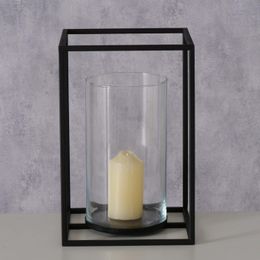 Boltze Windlicht Quantum Metall, Glas 25 x 25 x 38 cm skandinavische Deko Online Shop