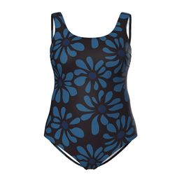 Ulla Popken Badeanzug 'Alice' Damen Gr&ouml;&szlig;e L/XL blau / dunkelblau / schwarz