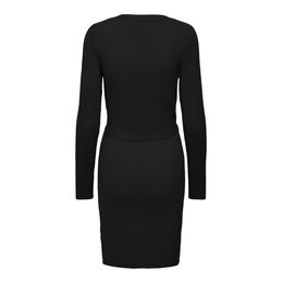 Only Damen Strickkleid "ONLVENLO L/S RIB WRAP DRESS RP KNT", schwarz, Gr. L, unifarben, Rippstrick, Obermaterial: 50% Viskose, 27% Nylon, 23%