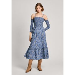 Pepe Jeans Kleid 'MARIELA' Damen Gr&ouml;&szlig;e 40 taubenblau / mischfarben Winterkleid