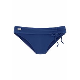 Buffalo Damen Bikini-Hose "Happy", blau, Gr. 40, unifarben, Microfaser, Polyamid, Badehosen, mit Umschlagbund