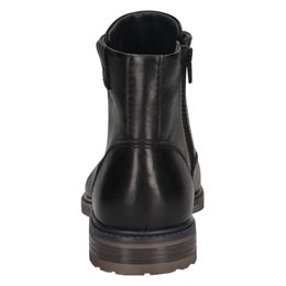 Bugatti Herren Schn&uuml;rboots, Gr. 40, schwarz, Leder, Basic, Schuhe, Stiefel, Schn&uuml;rstiefelette, Business-Boots mit Rei&szlig;verschluss