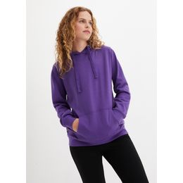bonprix Damen Hoodie "Hoodie", lila, Gr. 36, unifarben, Sweatware, Obermaterial: 60% Baumwolle, 40% Polyester, Sweatshirts, lockere Passform, aus