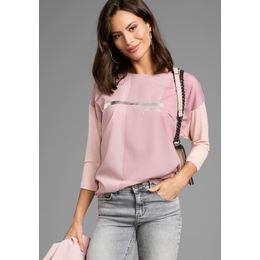 Laura Scott Damen Shirtbluse, rosa, Gr. 34, colorblocking, leicht gl&auml;nzend, mehrfarbig, metallic, Web, Obermaterial: 100% Polyester. R&uuml;ckenteil: 95%