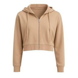 Justever Zip-Up Hoodie female Beige size XL